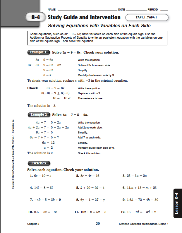 Glencoe Algebra 1 Answer Key Slidesharetrick Glencoe Algebra 1 Answer Key Slidesharetrick