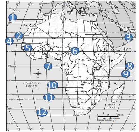 Quia - Africa Physical Features Map Review