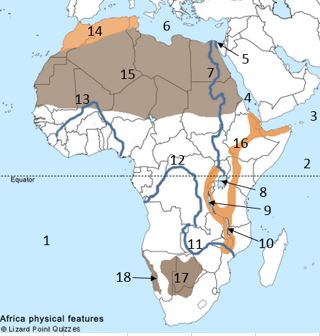 Quia - Africa Physical Map - Flashcards
