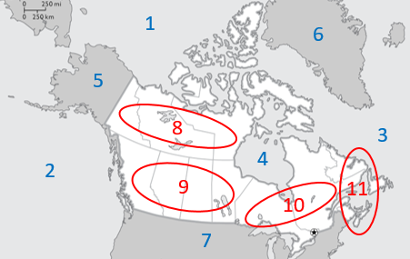 Quia - Canada Unit Test: Borders and Regions - Flashcards