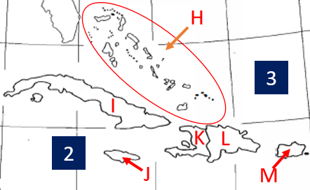Greater Antilles Blank Map