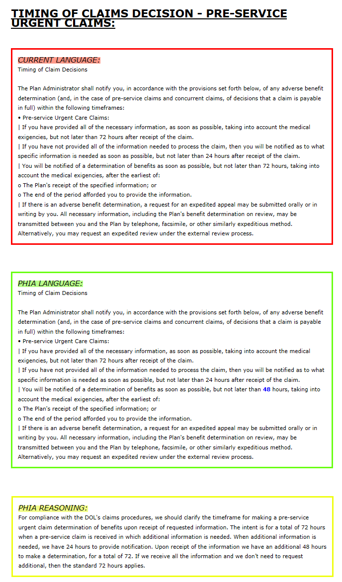 Quia - PDDRC 2018 Recommendation Overview: PHIA Language