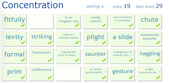 Quia - Vocabulary List #1
