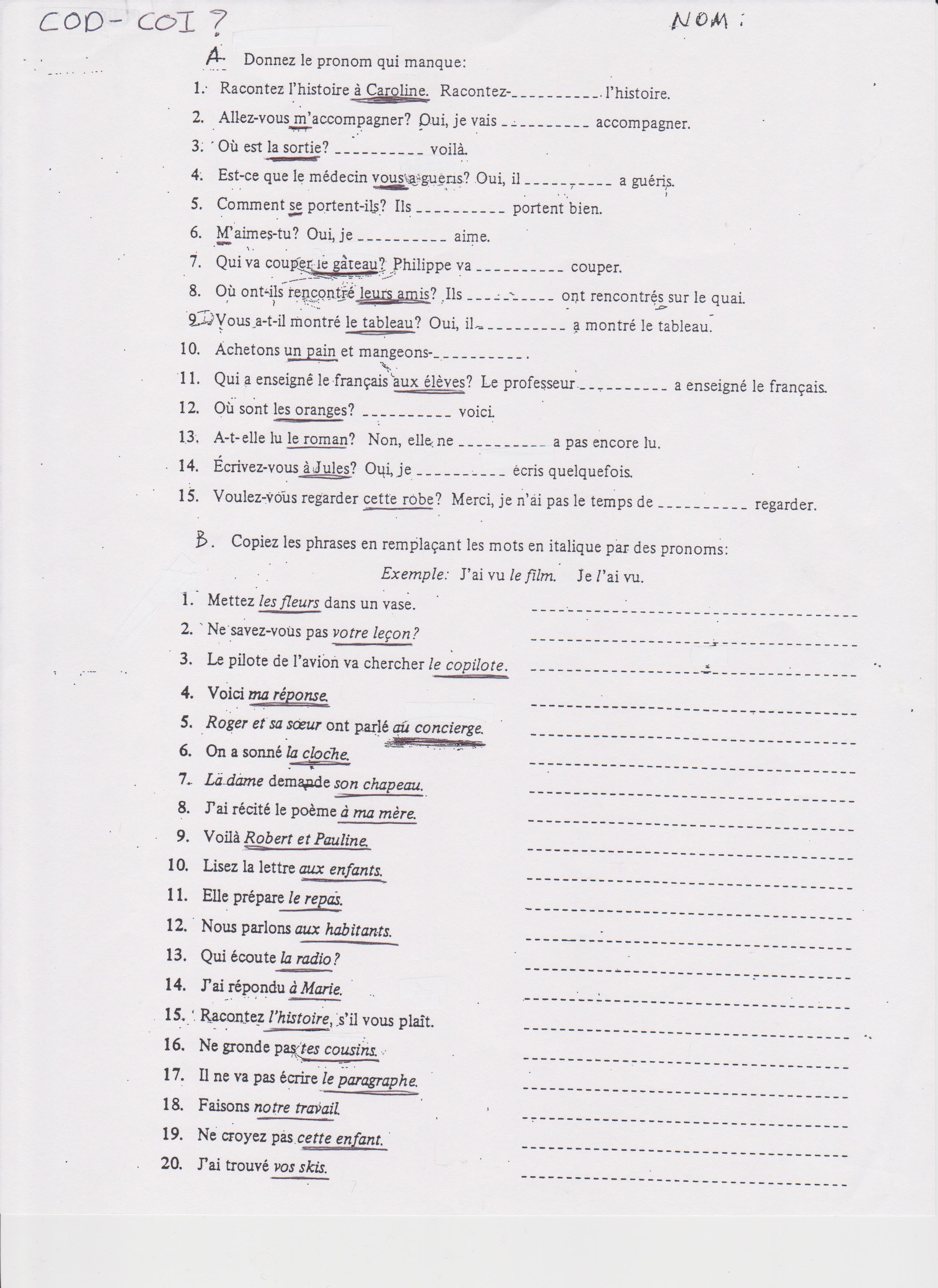 Quia - Class Page - avant Pre IB Fr I & II