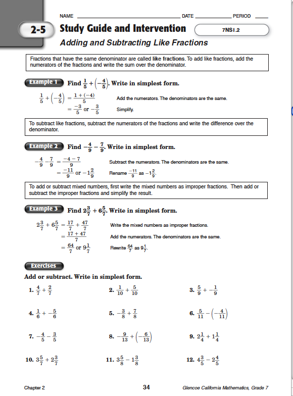 Quia - Class Page - Math Chapter 2