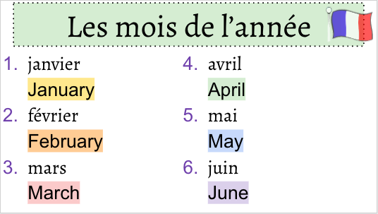 Quia - #03. French Months