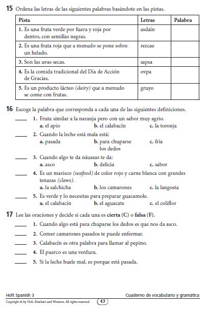 Quia - Class Page - Spanish 4