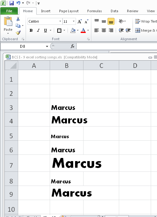 Quia - G A M E : Excel Parts