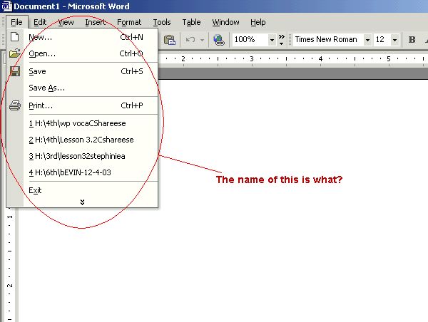 Quia - Word Processing Word Search-Grade 3